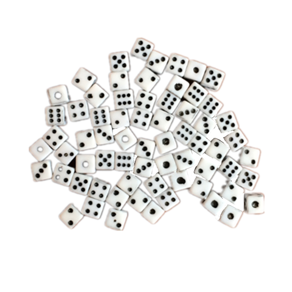 White Super Mini Dice Tiny Miniature 100pcs Set Of Game Supply Numbers ...